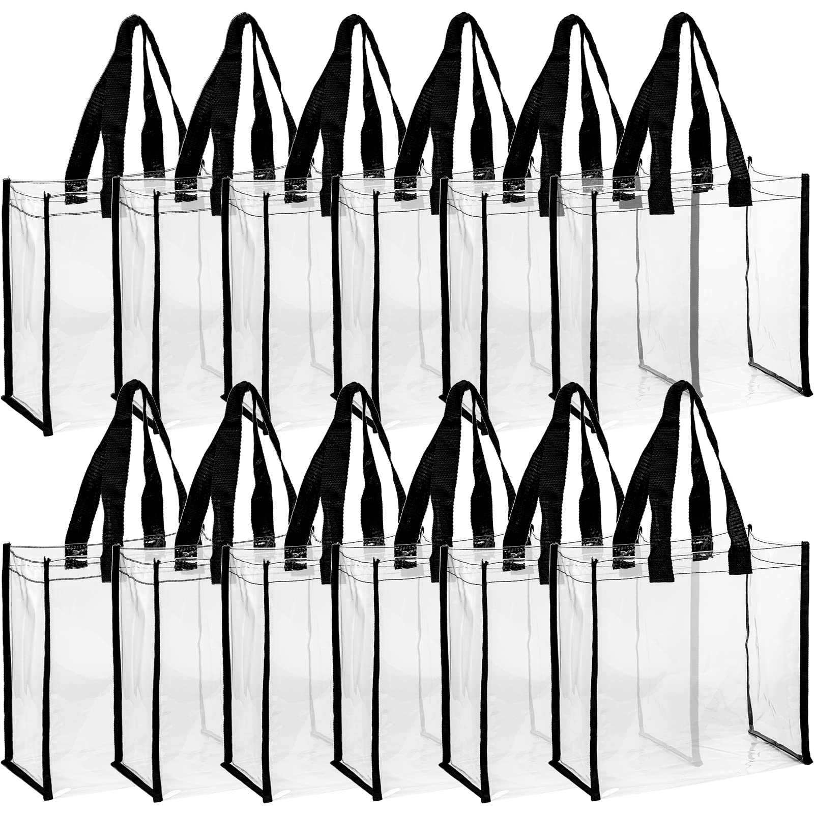 Suwimut 12 Pack Clear Tote Bags Stadium Approved, Transparent PVC ...