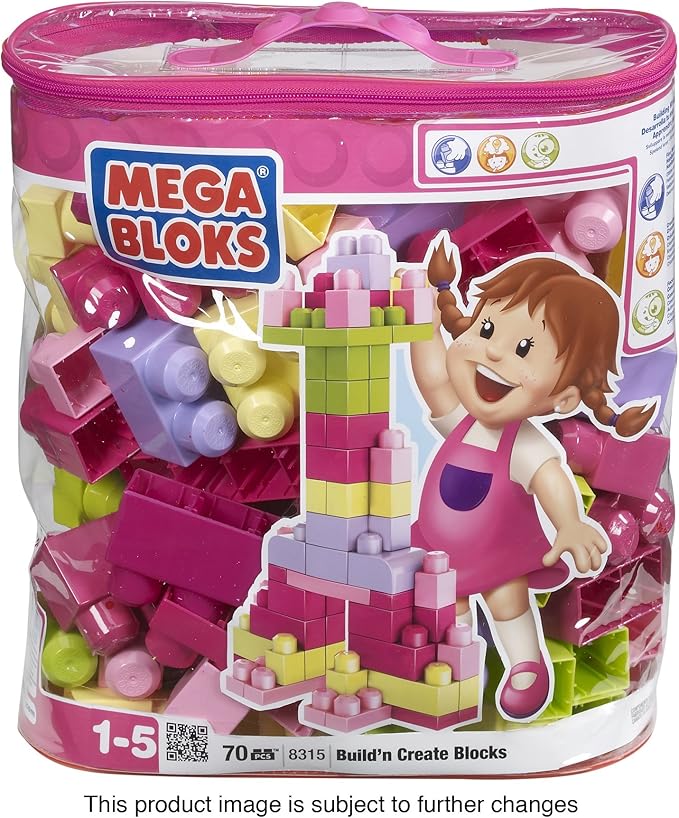 Mega Bloks 70 pc Pink Building Blocks Bag: Amazon.co.uk: Toys & Games