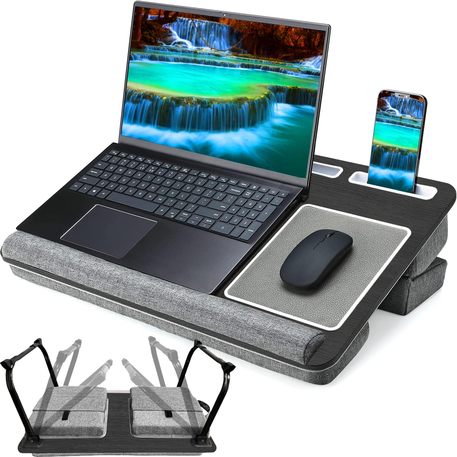 QUDODO Laptop Lap Desk, 17" Portable Lap Pad for Bed, Foldable Table ...