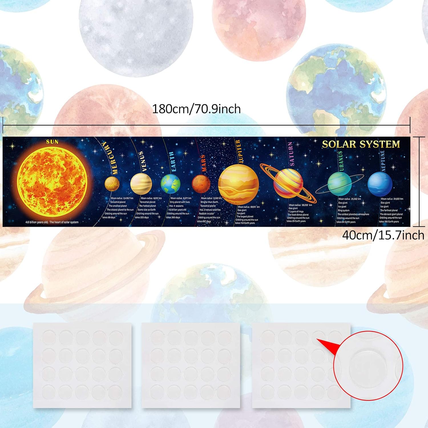 Solar System Poster Science Banner Large Educational Kids Outer Space ...