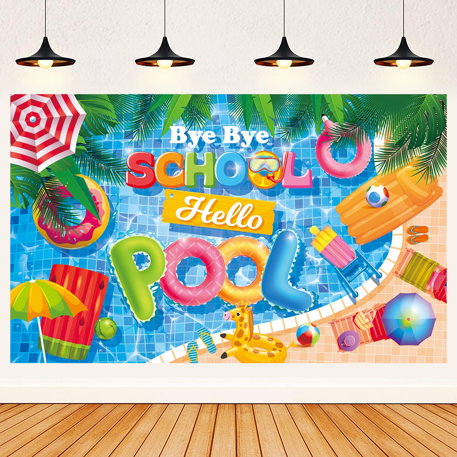 NUTTYBASH Goodbye School Hello Pool Party Decorations, End of School ...