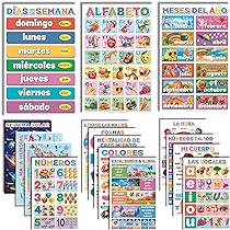 Spanish Classroom Posters 16 For Elementary - Bilingual Educational ...
