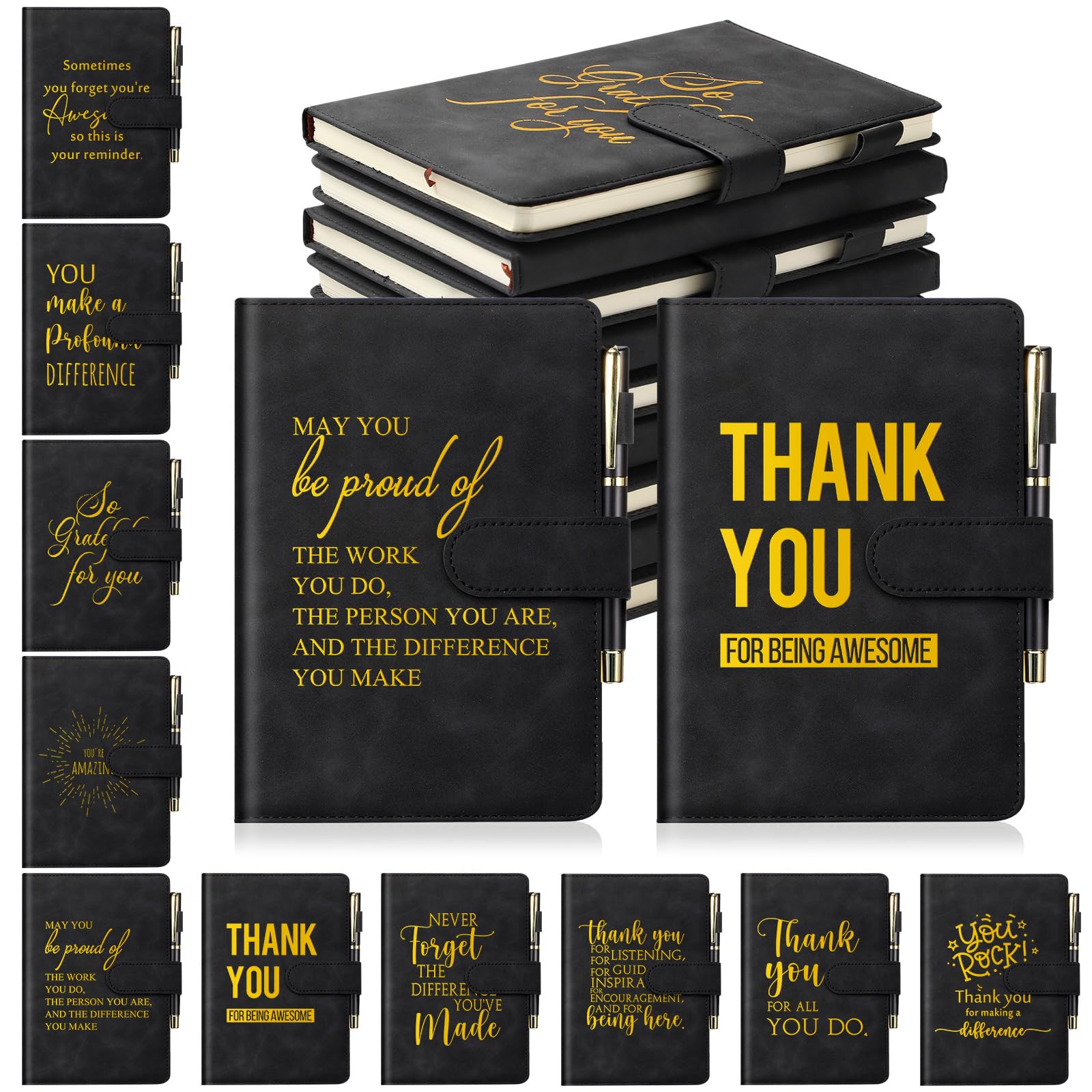 Kosiz 20 Set Teacher Appreciation Gifts Bulk Inspirational A5 Leather Journals Notebooks Bulk ...