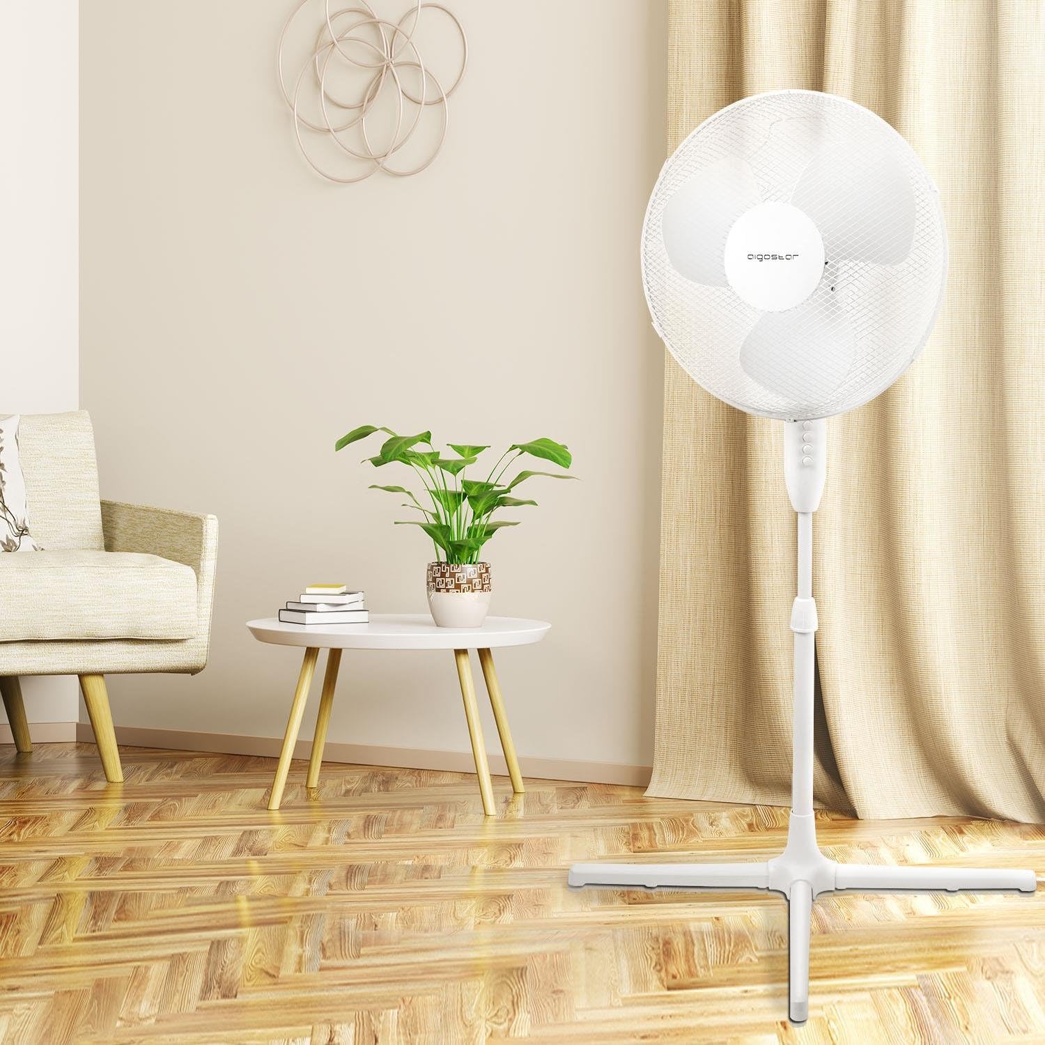 Aigostar Tower Fan, 30” Oscillating Tower Fan with 3 Speeds, Quiet ...