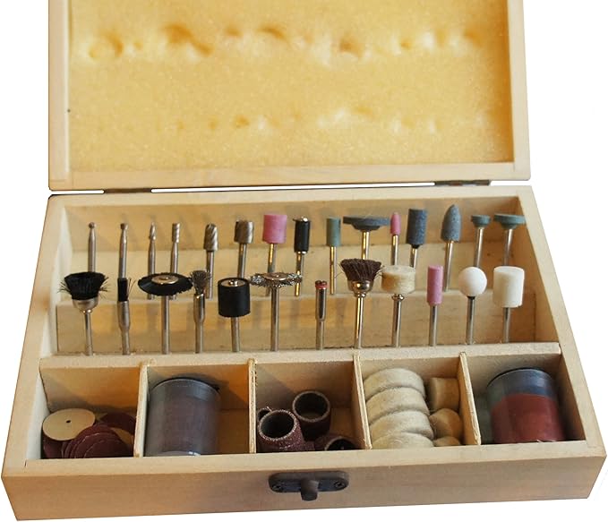 HAND ® Dremel 100 Stück Zubehör-Set in Handy Holzkiste: Amazon.de ...