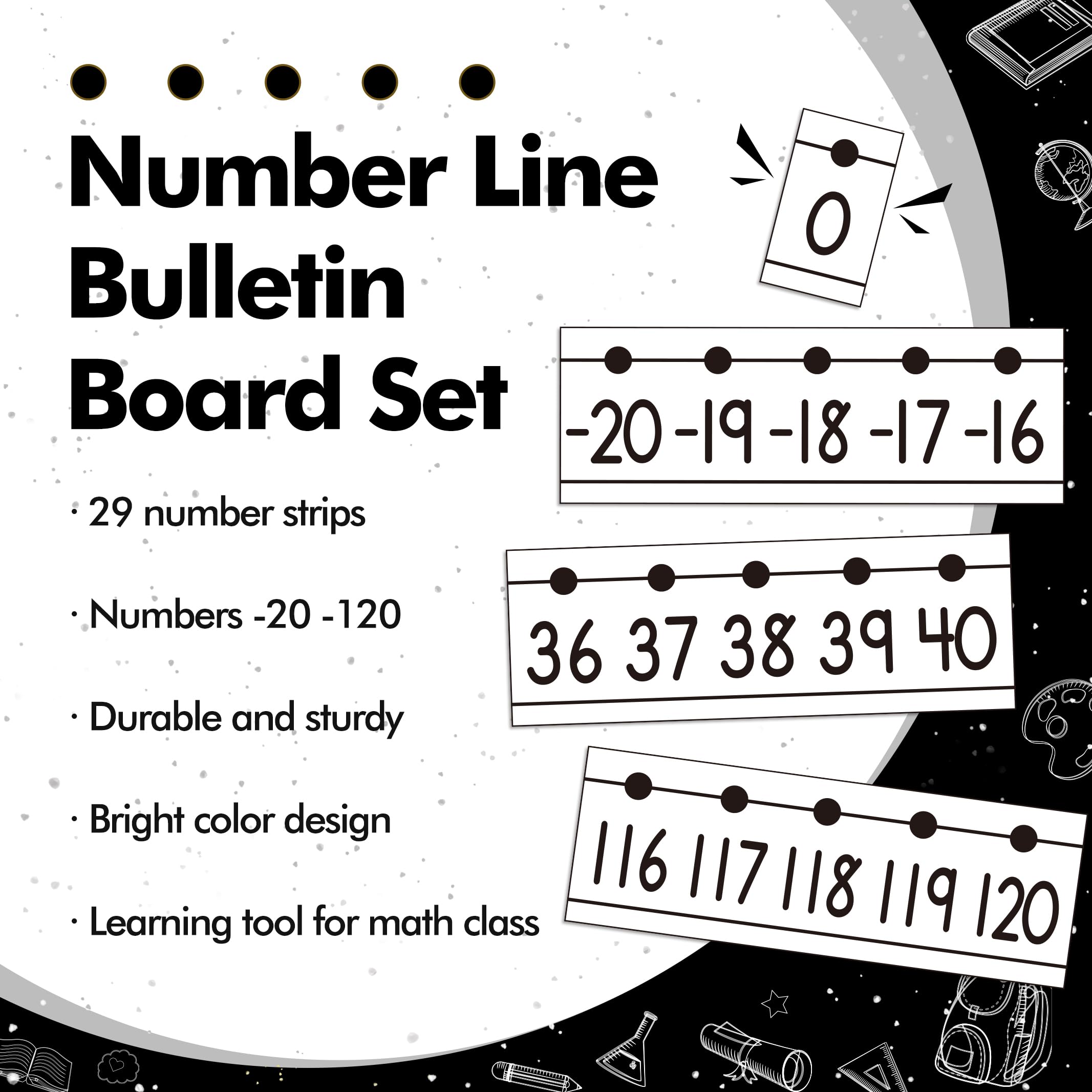 Mua 29 Pieces Number Line for Classroom Wall -20 to 120 Number Line ...