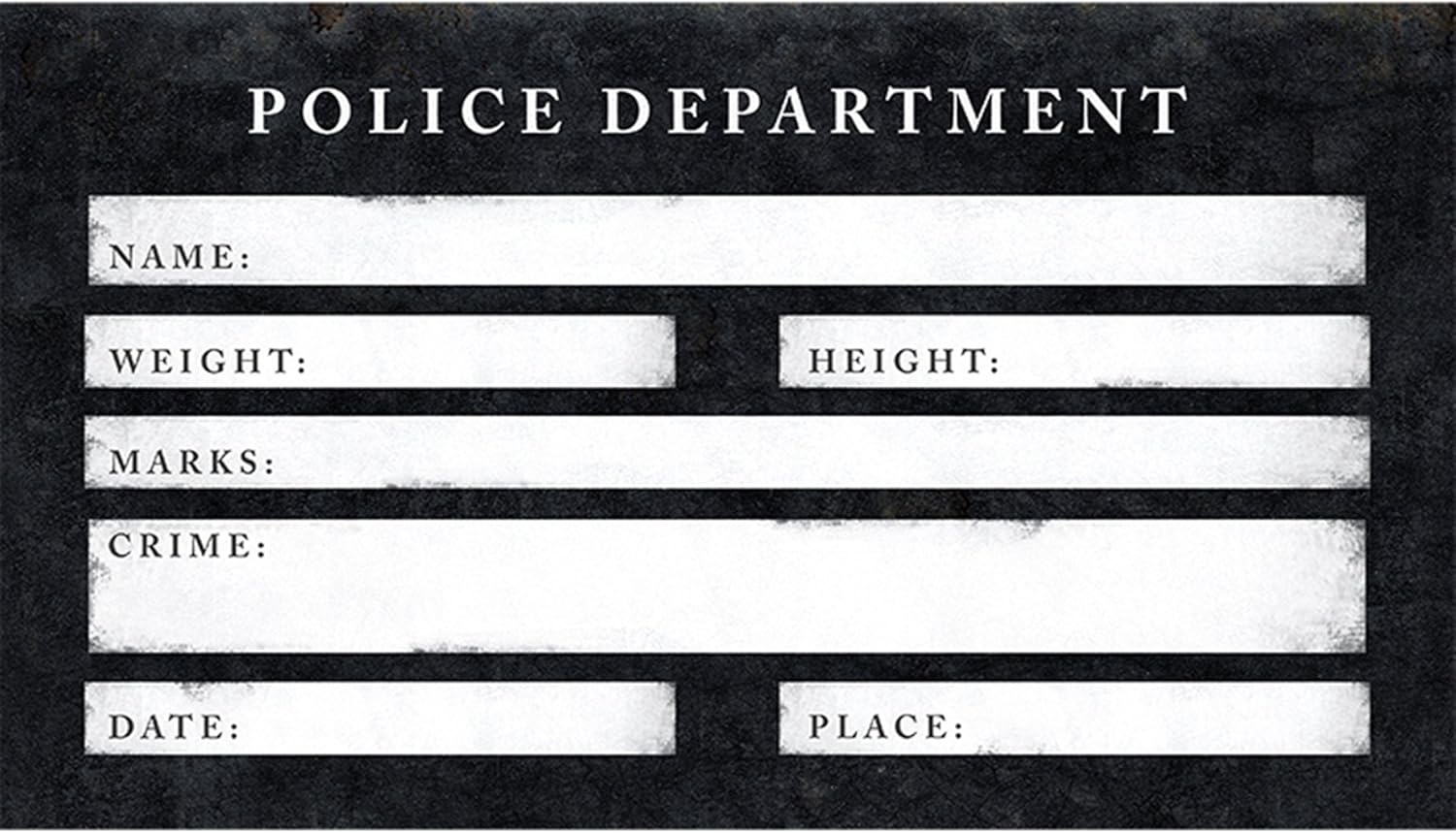 Targa finta "POLICE DEPARTMENT - ARRESTATO" per FOTO SEGNALETICA da ...