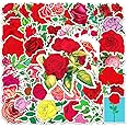 Amazon.com: Rose Stickers |50 Pcs Rose Waterproof Vinyl Decals for ...