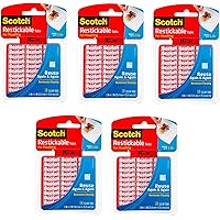 Amazon.com: Scotch Restickable Tabs, Clear, 1-in x 1-in, 18-Tabs (R100 ...