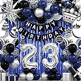 Amazon.com: Happy 23 Birthday Decorations For Women Men, Blue Happy ...