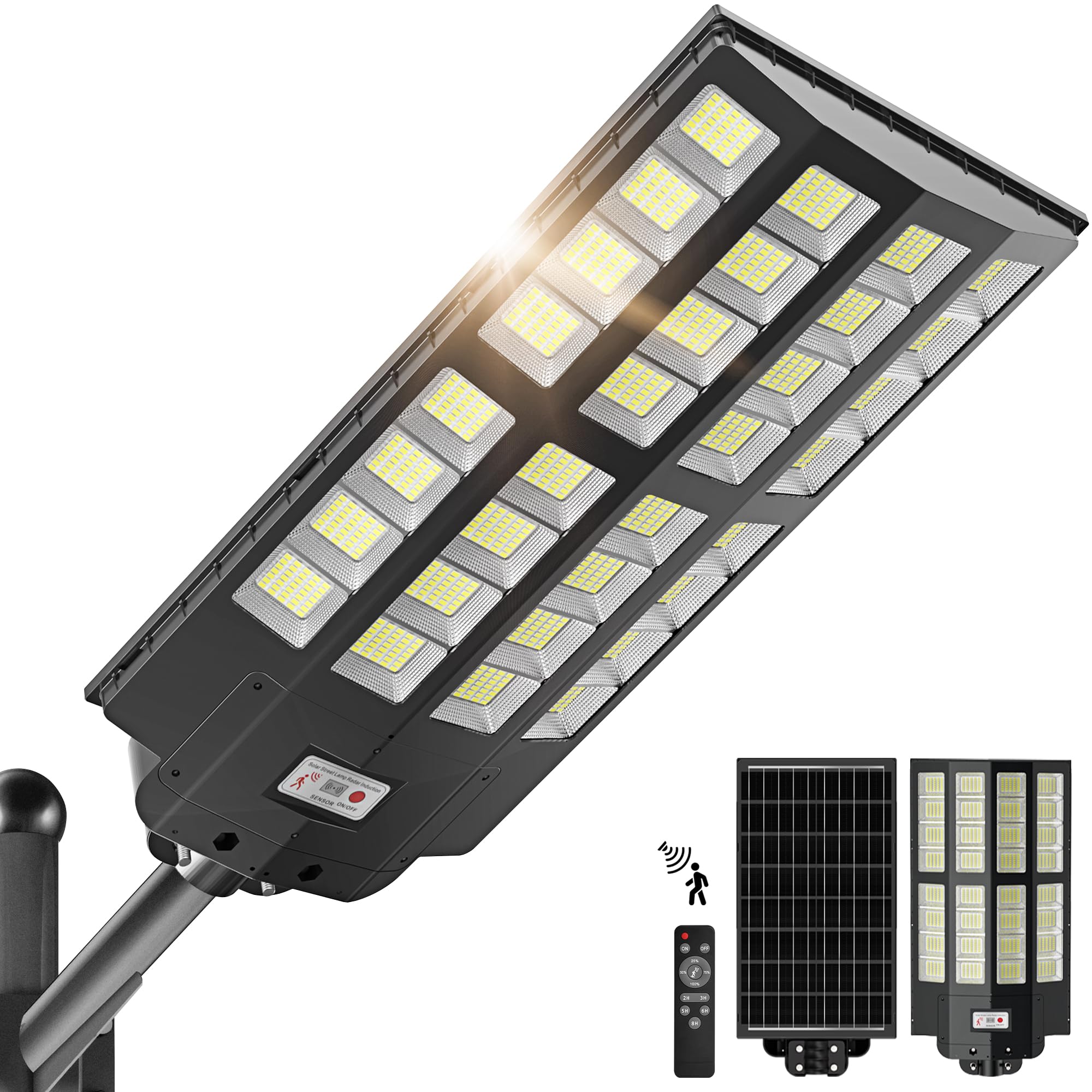9000W Solar Street Lights Outdoor - Wide Angle Solar Lights Outdoor Motion Sensor, Commercial ...