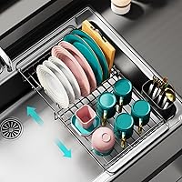 TOOLF Expandable Dish Drying Rack with Removable Cutlery Holder
