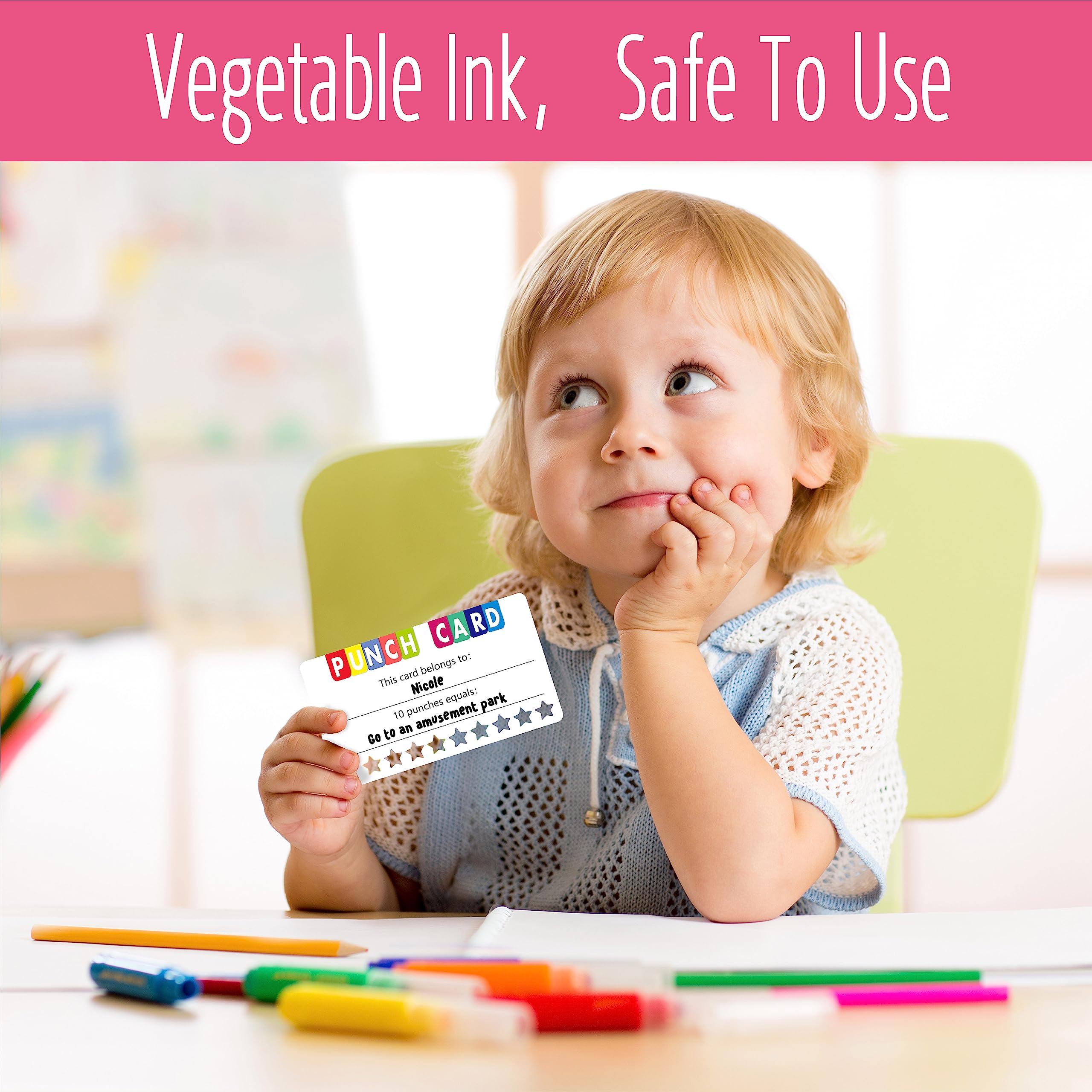 Mua 200 PCS Punch Cards, Incentive Card with Handheld Puncher Kit Star ...