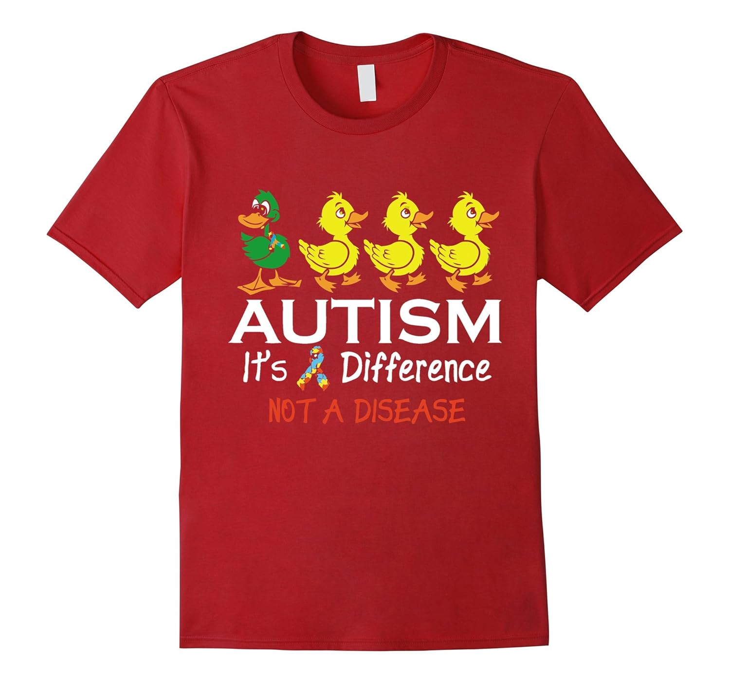 Autism Duck Its Difference Not A Disease T-Shirt-CD – Canditee