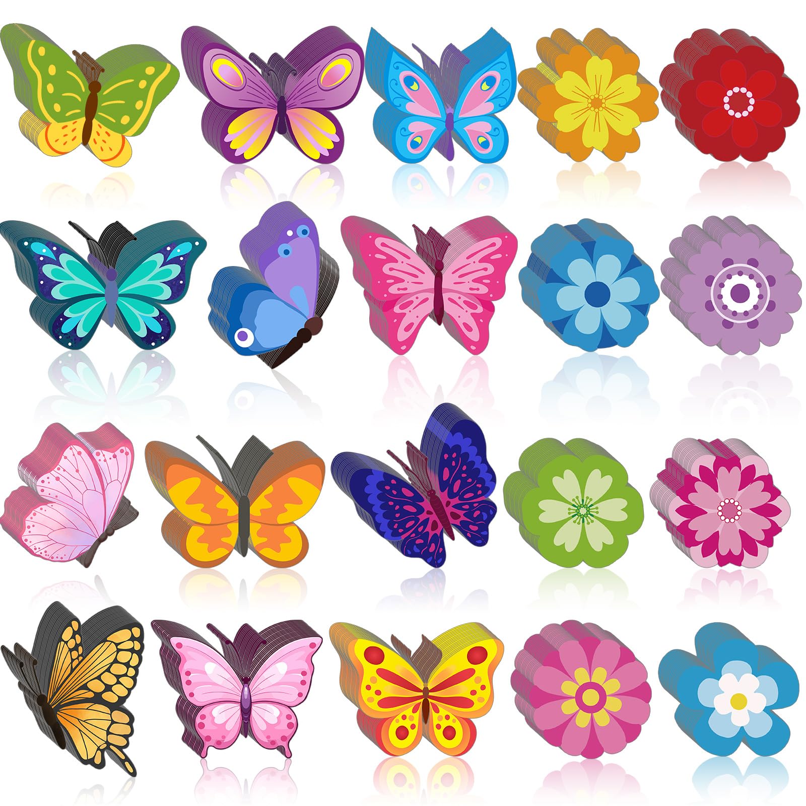 Epakh 200 Pcs Spring Bulletin Board Cutouts Paper Butterflies Flowers ...