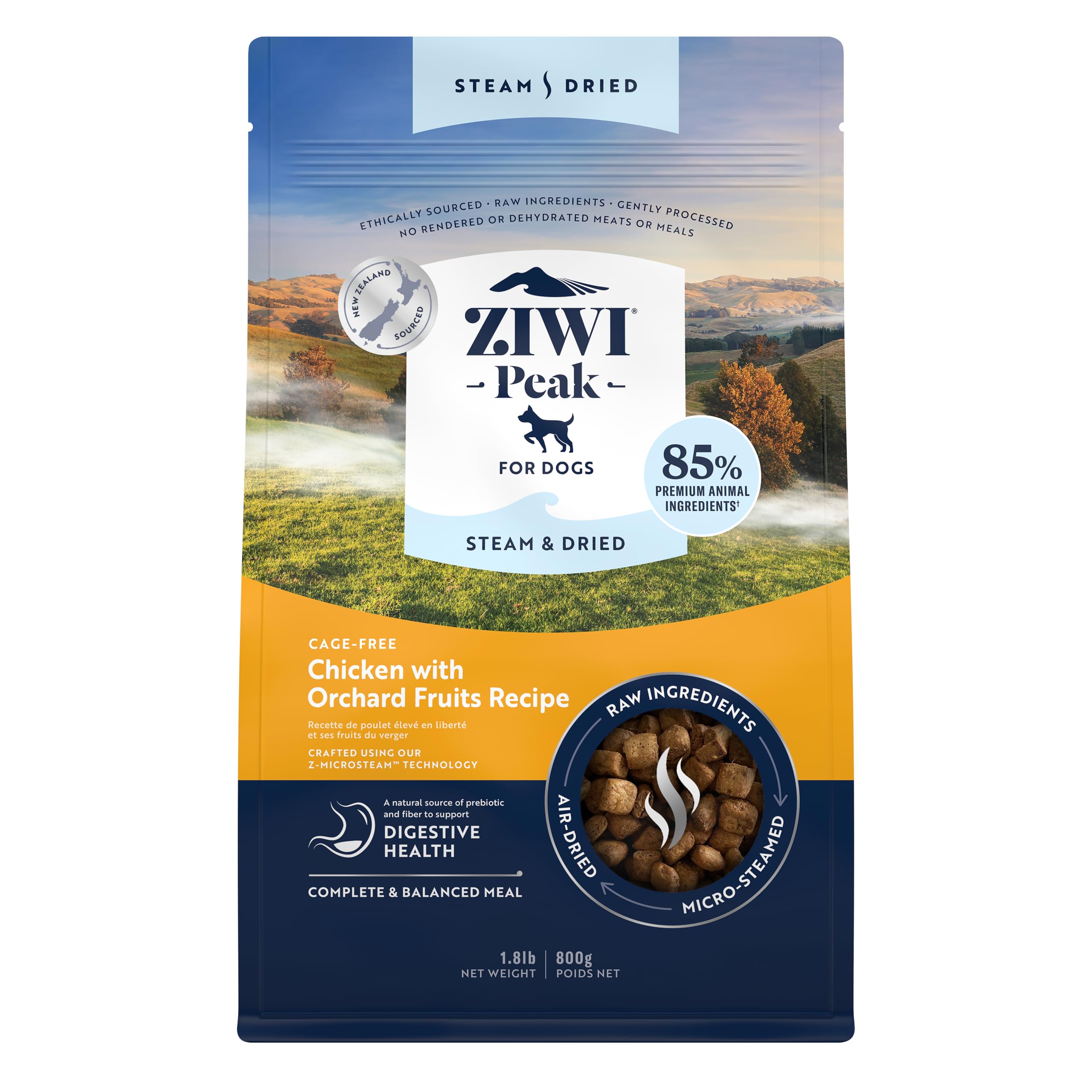 ZIWI Peak Steam & Dried Dog Food - Cage-Free Chicken w/Fruits - High Protein, Low Carb, All ...