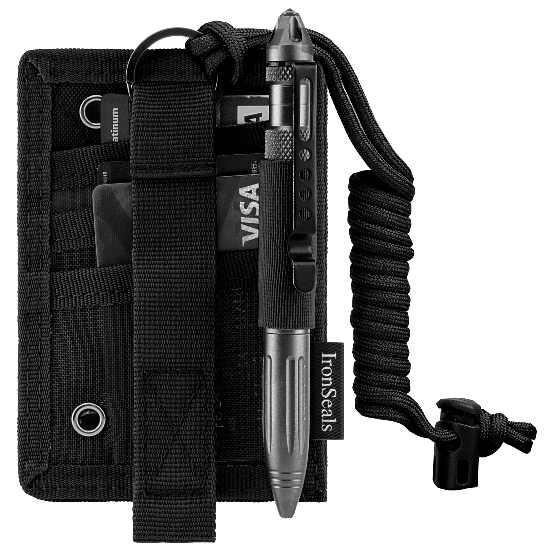 IronSeals Tactical ID Card Holder Hook & Loop Patch Badge Holder ...