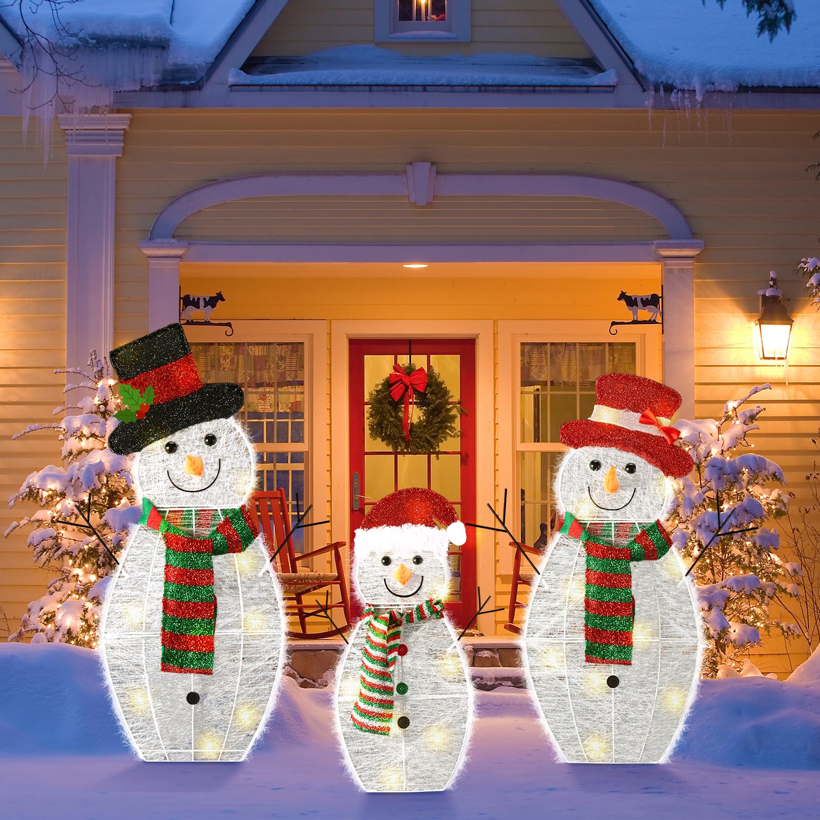 Snowman Christmas Decorations Outdoor-35'' Light Up Snowman Family Outdoor Decorations,Christmas ...