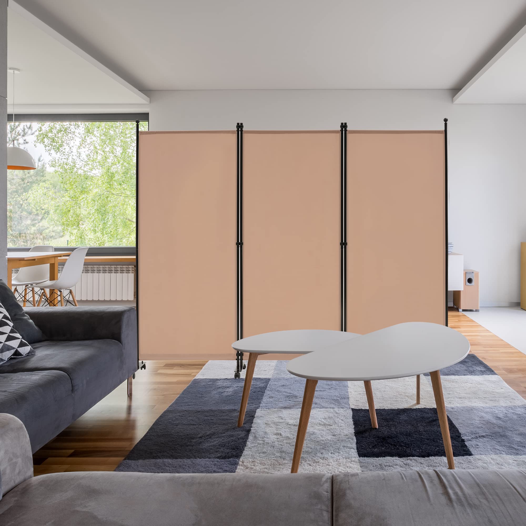 Mua Spurgehom 3 Panel Rolling Room Divider, Folding Partition Privacy ...