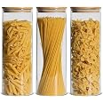 Amazon.com: ComSaf Glass Spaghetti Pasta Storage Container with Lids ...