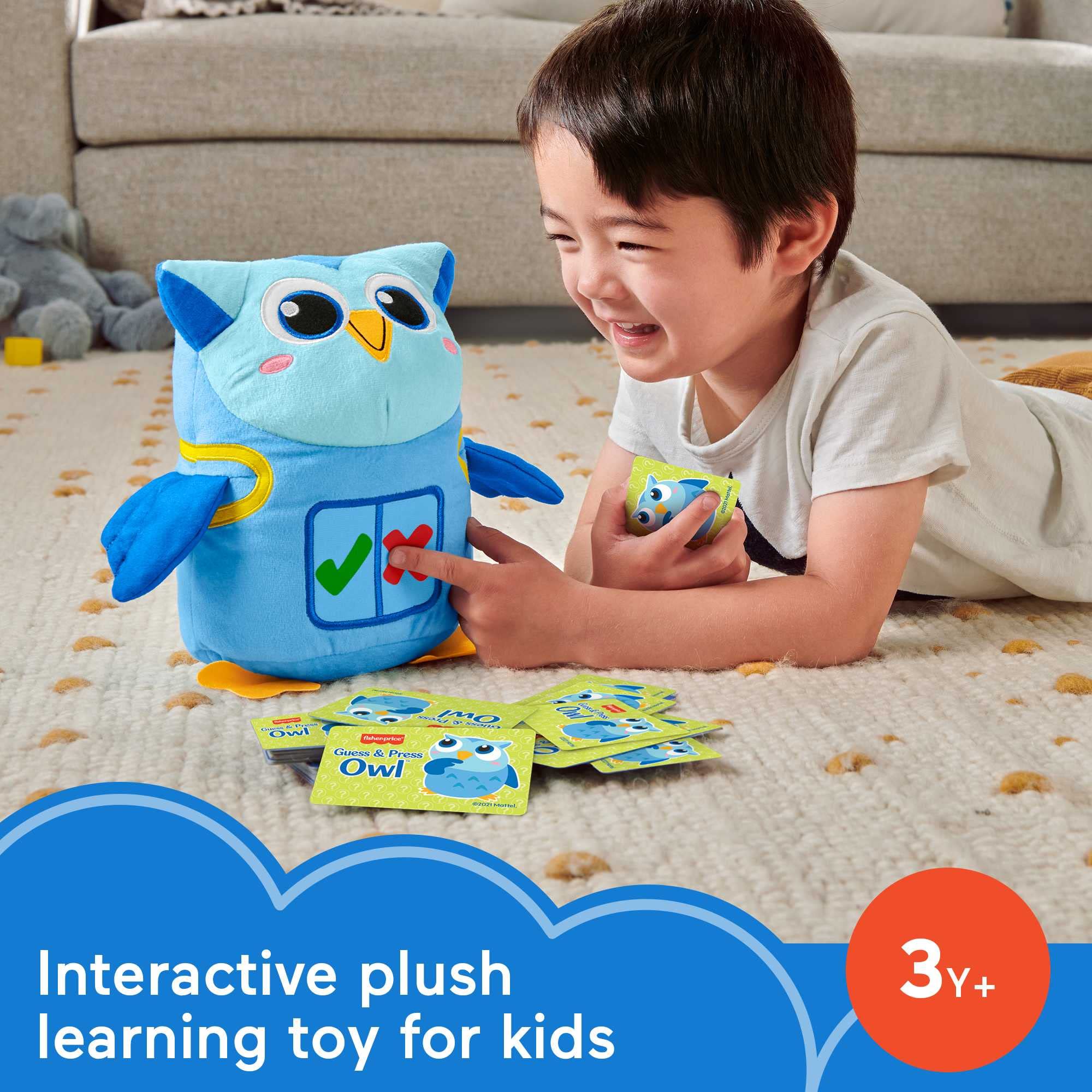 Mua Preschool Learning Toy Guess & Press Owl, Electronic Plush with ...