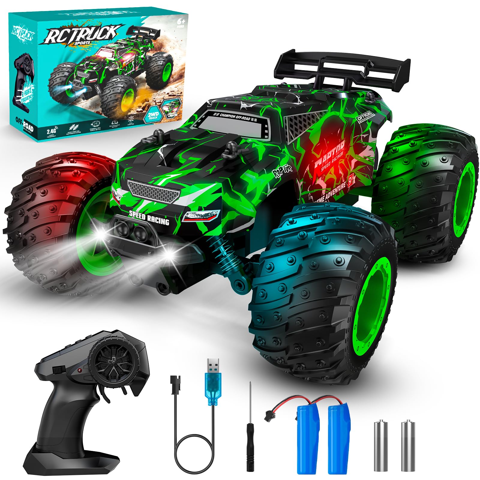 Rcjoyou Remote Control Car, Rc Cars, Multi-Terrain RC Truck, 2.4GHz 2WD ...