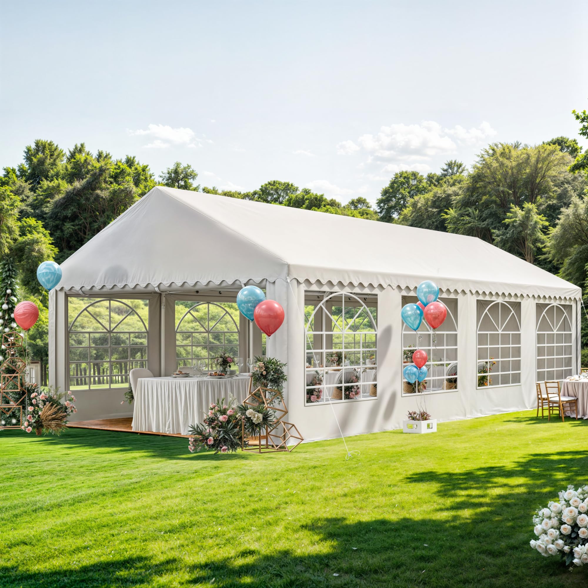 DWVO 20x30FT Heavy Duty Party PVC White Tent Wedding Event Shelters ...