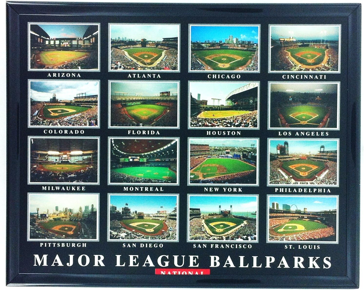 Amazon.com: Framed Baseball National Major League Ballparks Aerial ...