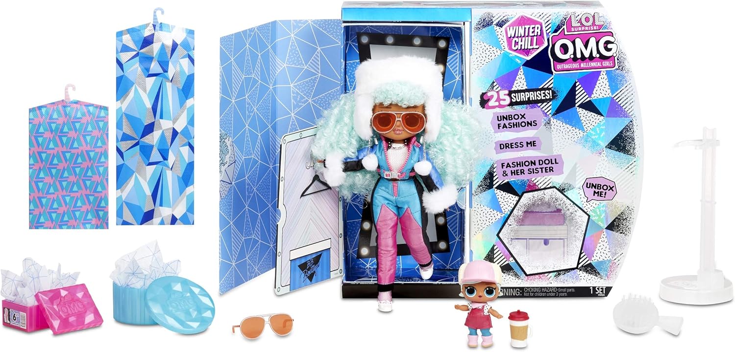 LOL Surprise OMG Winter Chill ICY Gurl Fashion Doll and Brrr BB Doll ...