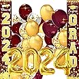 Amazon.com: Graduation Decorations Maroon Gold 2024/Burgundy Gold ...