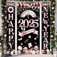 Amazon.com: 3PCS Happy New Years Banner,New Years Decorations 2025 Rose ...