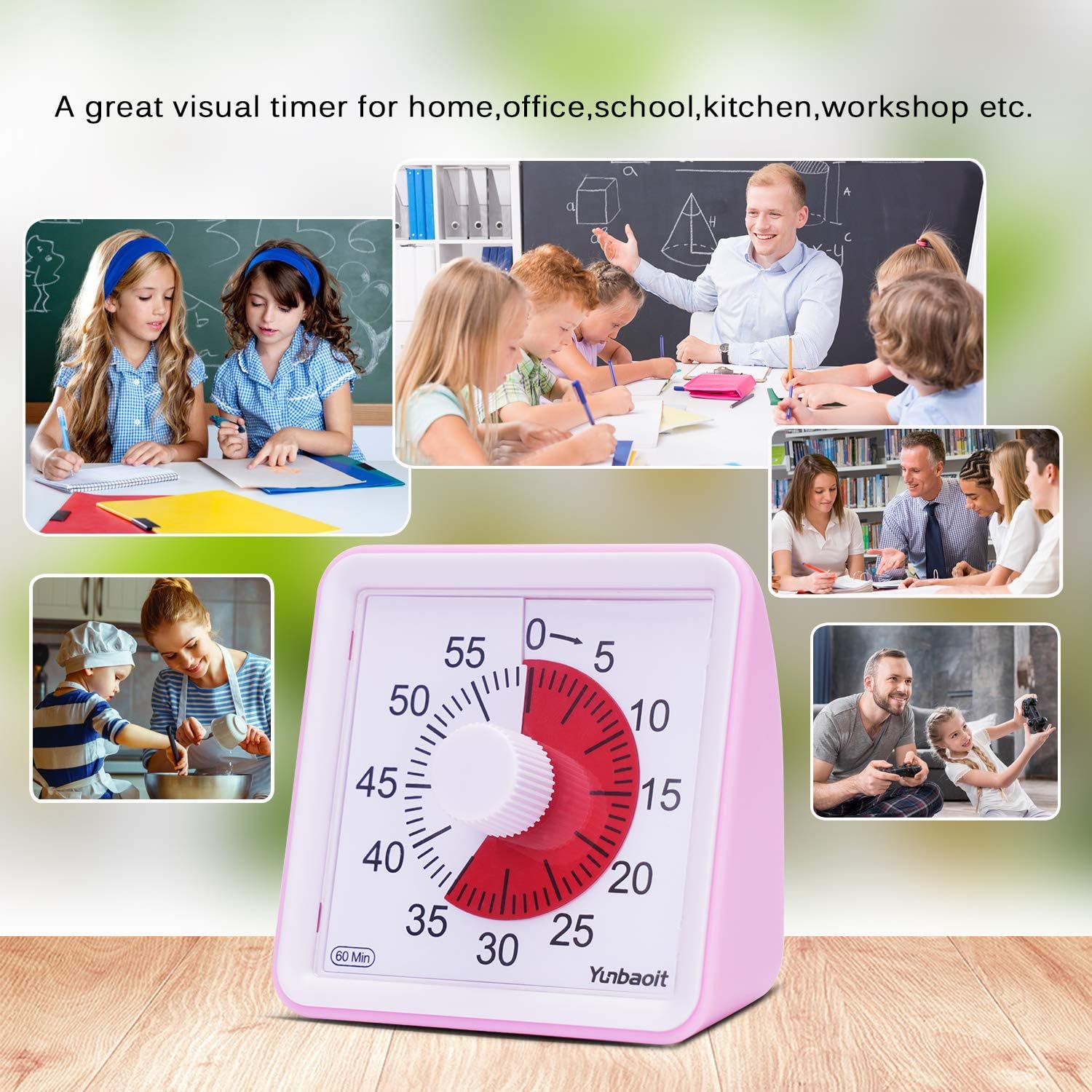 Yunbaoit Visual Analog Timer,Silent Countdown Clock, Time Management ...