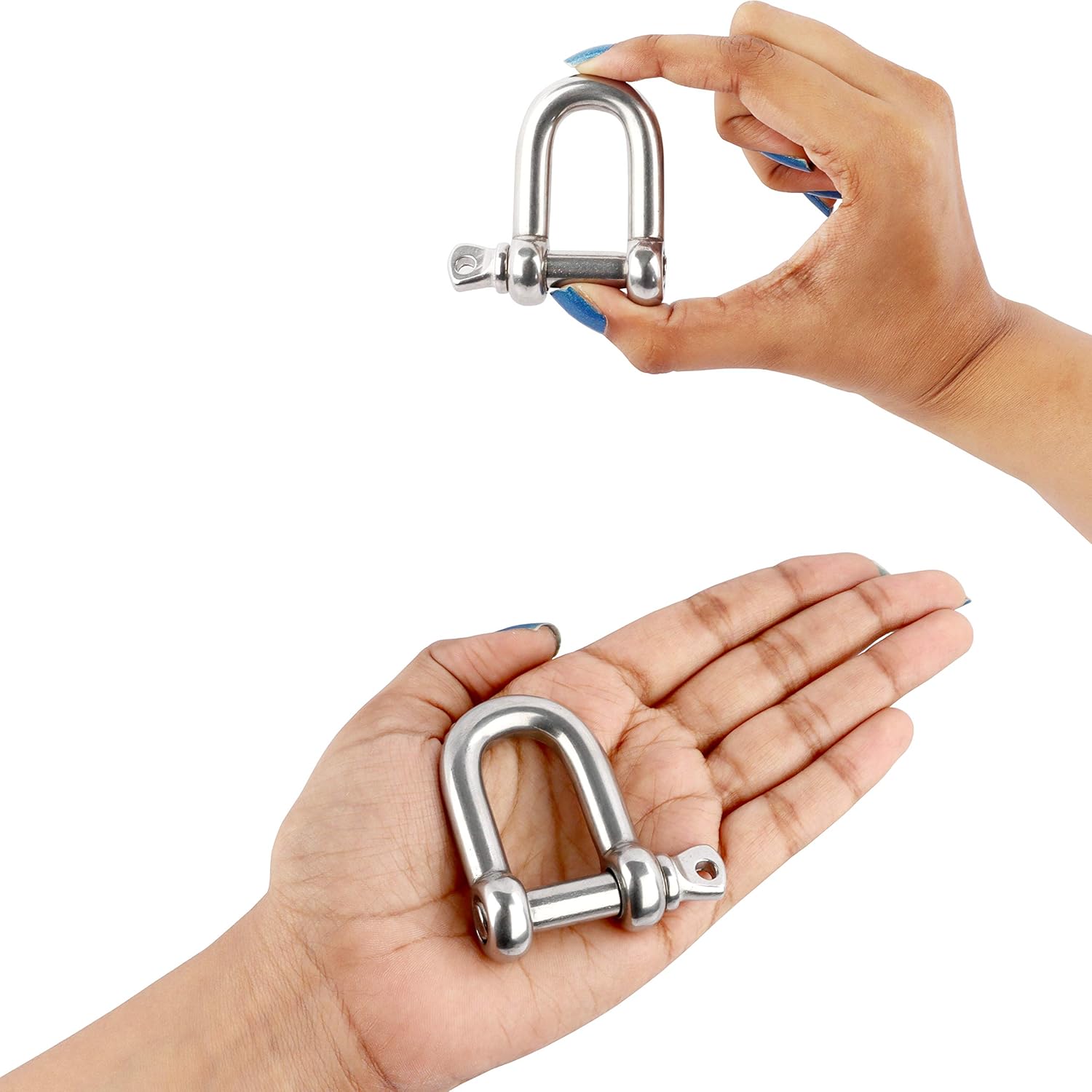 Belle Vous Stainless Steel M10 D Ring Screw Shackles with Pins (5 Pack ...