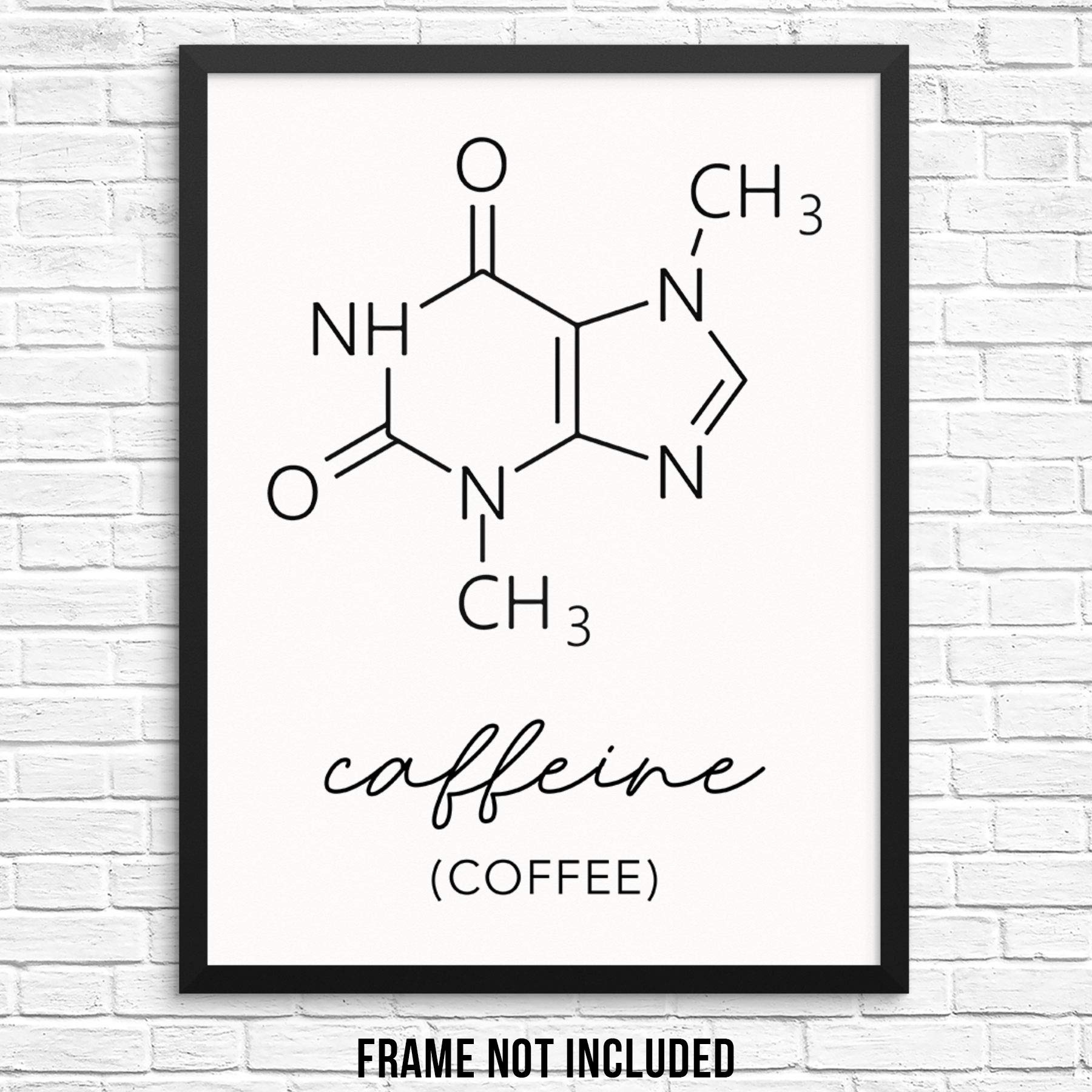 Buy Coffee Molecule Art Print Caffeine Molecular Structure Wall ...