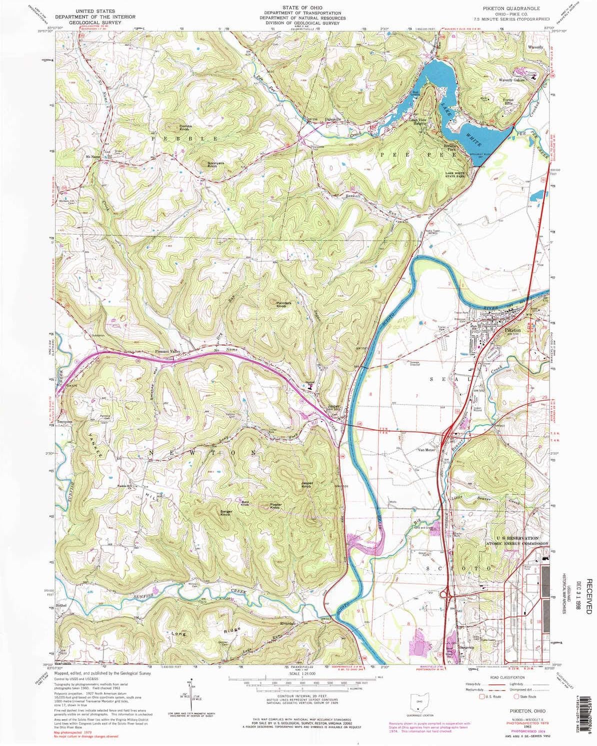 Amazon.com : YellowMaps Piketon OH topo map, 1:24000 Scale, 7.5 X 7.5 ...