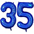 Amazon.com: Number 35 Balloon 40 inch, Navy Blue Big Number Balloon ...