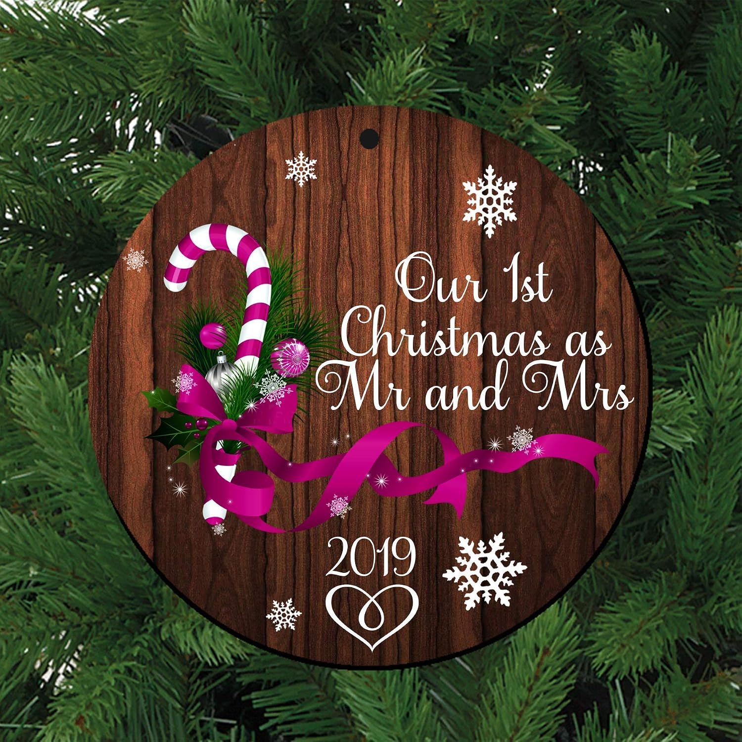 Amazon First Christmas As Mr Mrs Ornament 2019 Rustic 1st Year 