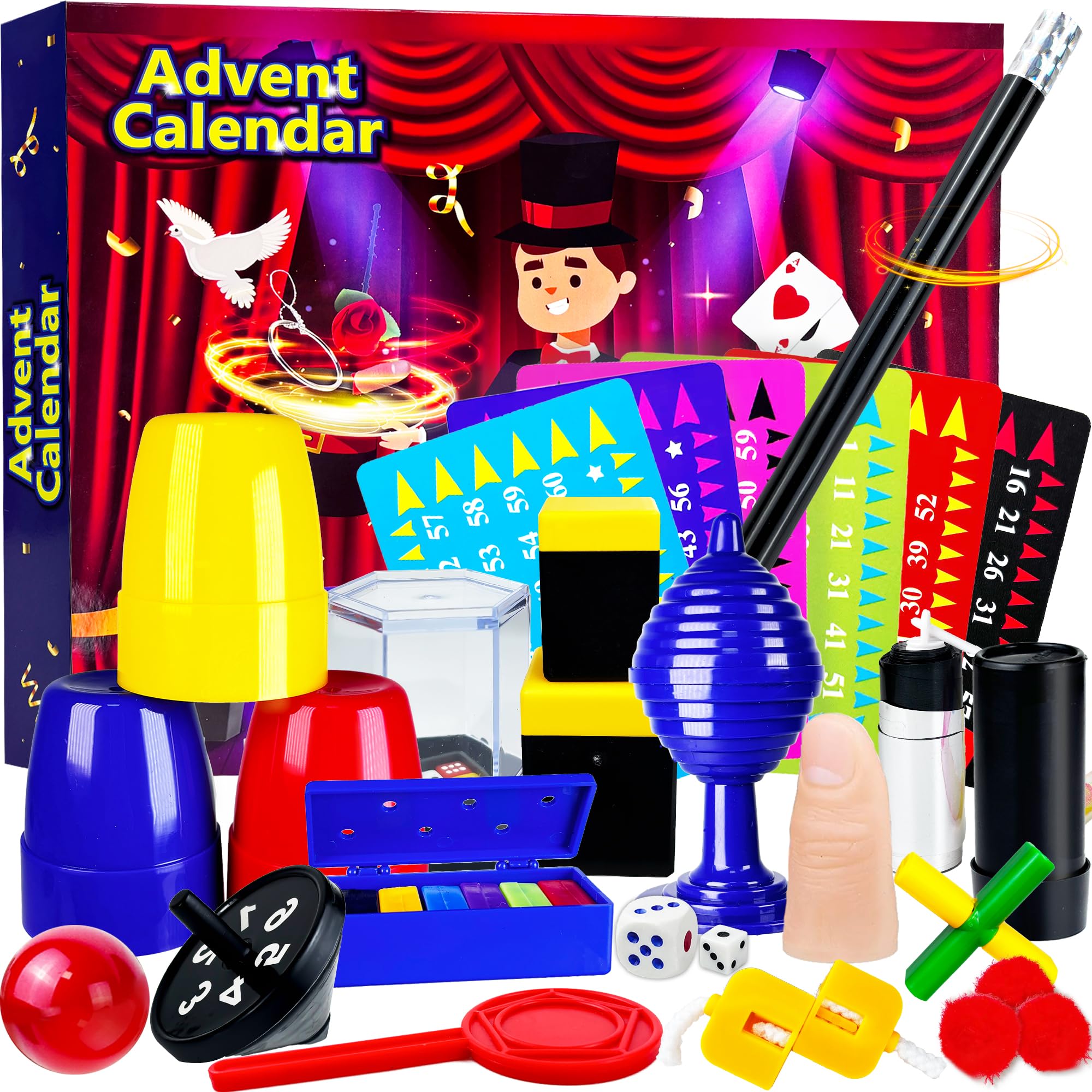 Advent Calendar 2024 Kids Magic Set, Kids Magic Advent Calendar 24 Days ...