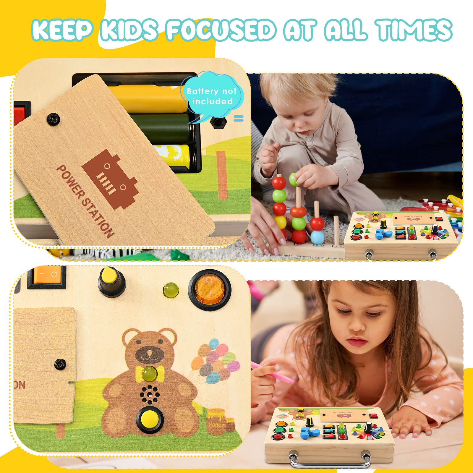 Mua Kohagoki Montessori LED Busy Board for Toddlers,LED Light Switch ...