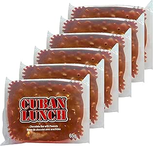 Cuban Lunch Chocolate Bar with Peanuts Candy (6-Pack) 65 Grams Per Bar ...