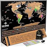 Amazon.com: Scratch Off World Map Poster – Deluxe Travel Map, Scratch ...