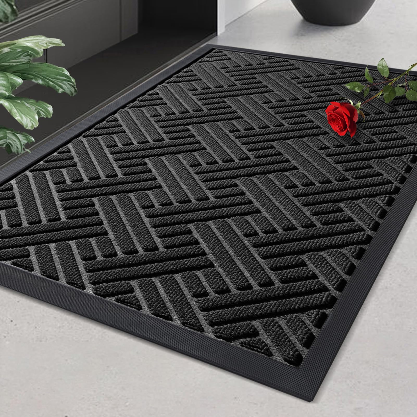 BEHERO Front Door Mat Indoor Outdoor Entrance, 29.5x17 Inch, Welcome ...