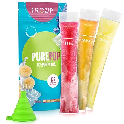 125 Disposable Ice Popsicle Mold Bags| BPA Free Freezer Tubes With Zip ...