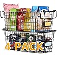Amazon.com: 4 Pack [ XL Large ] STACKABLE Wire Baskets for Organizing ...