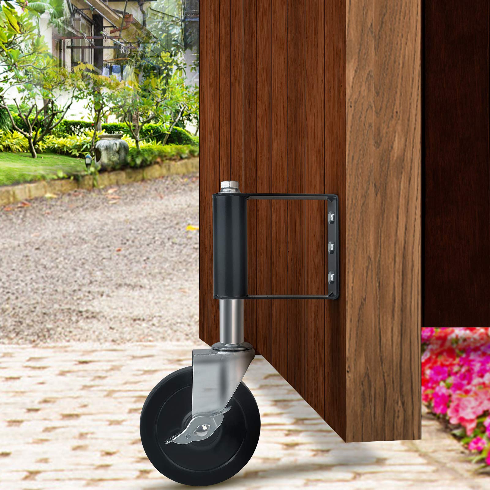 Ronlap Gate Caster Wheels Spring Loaded for Wooden Metal Tube Swing ...