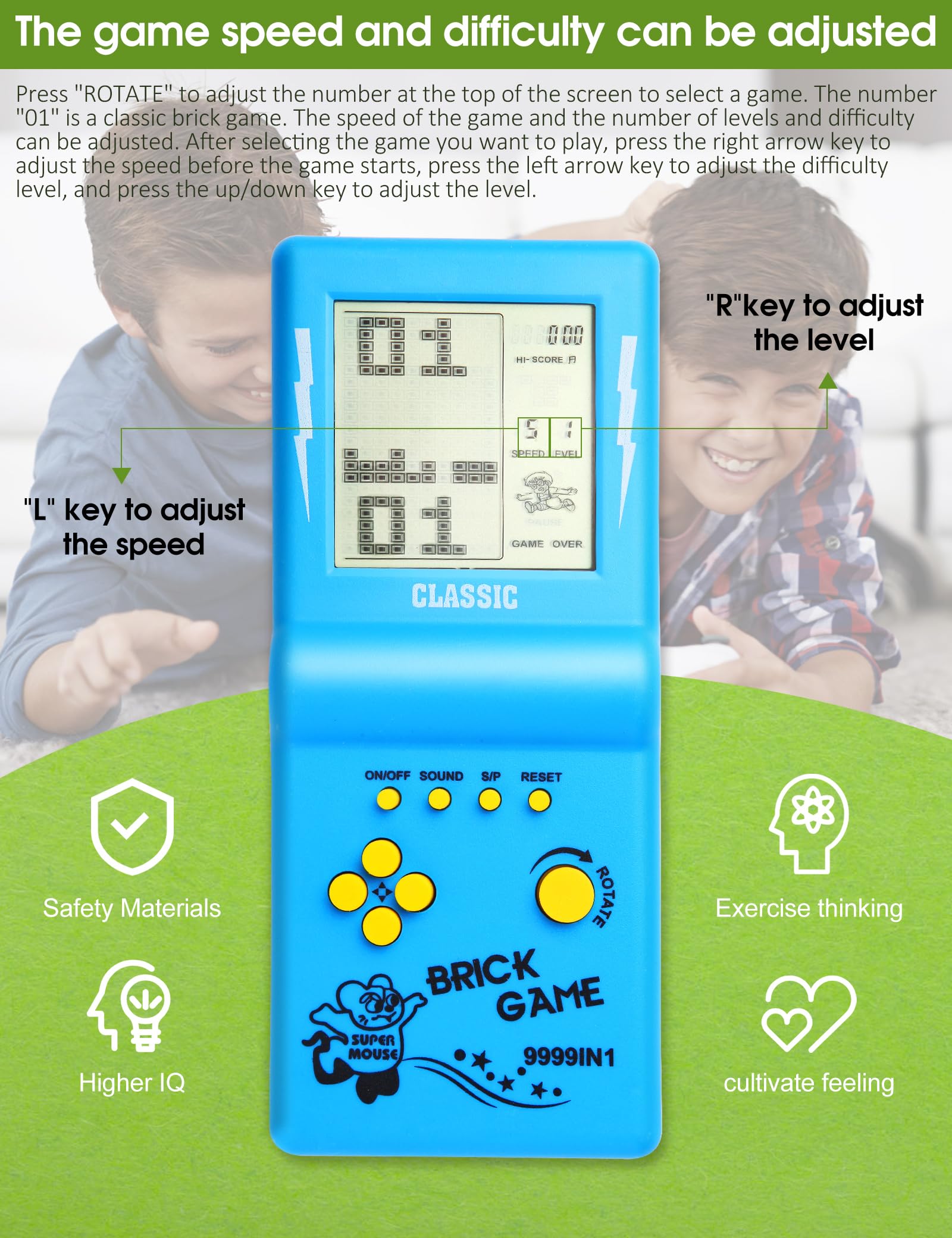 Mua HLF 3.5-inch Large Screen Retro Brick Game Console for The 80s/90s ...