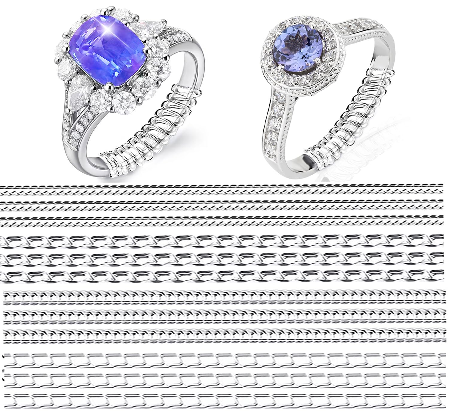 Ring Sizer Adjuster for Loose Rings, 12 Pack 4 Sizes Invisible Ring ...