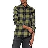 Springrain Womens Long Plaid Flannel Shacket Button Down Long Sleeve ...