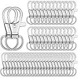 Amazon.com: 100PCS Key Chain Clip Hooks, Swivel Clasps Lanyard Snap Hook, Keychain Hooks for ...