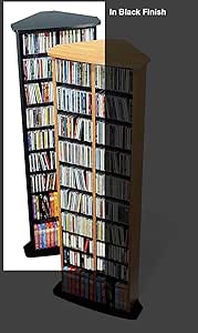 Amazon.com: Prepac Black Corner Media (DVD, CD, Games) Storage Tower ...